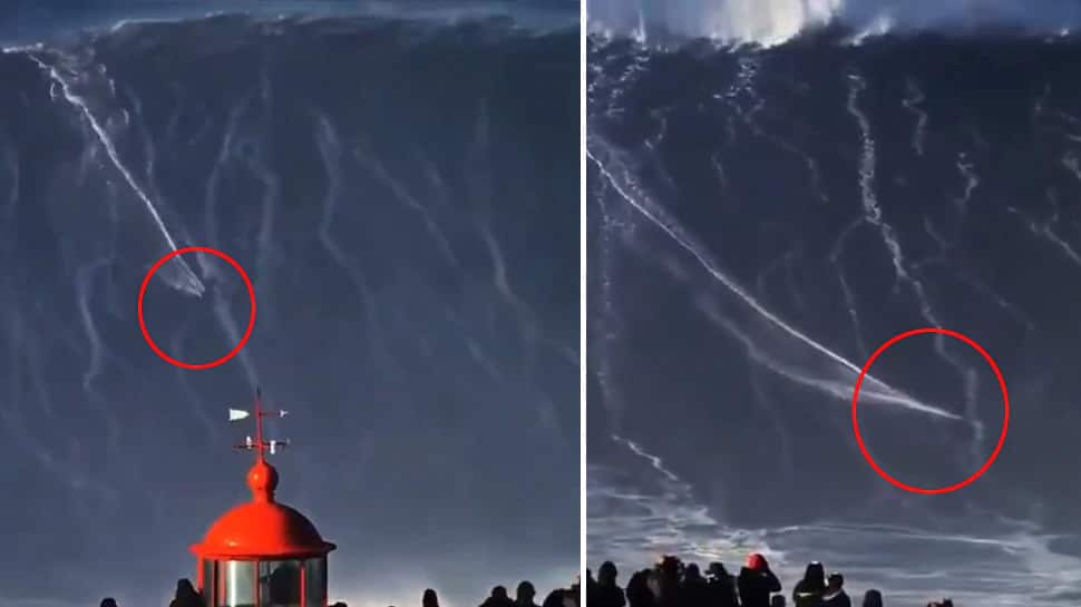 Shocking Video: Man trapped in 115 feet high sea wave what happened next