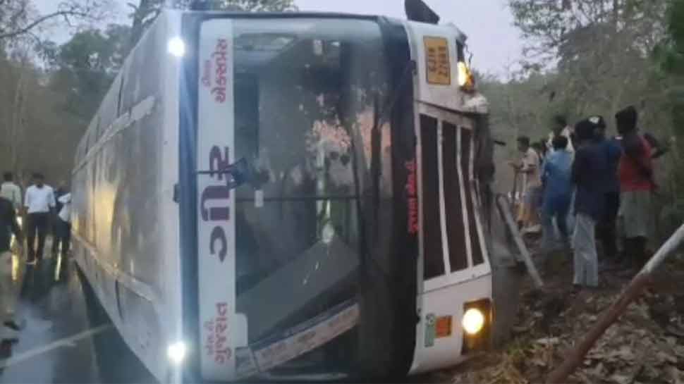 ST Bus Accident At Saputara Road Bus Turn With 50 Passengers
