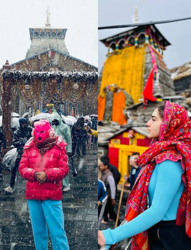 sara ali khan visits baba kedarnath dham see viral photos