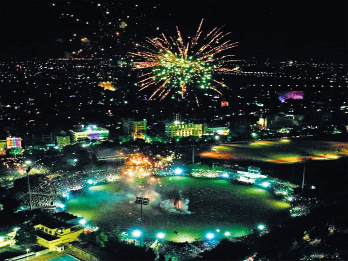 grand fireworks in rajkot on dhanteras in diwali 2023 by RMC