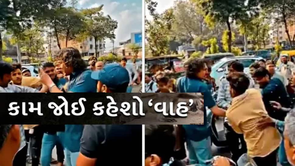 VIDEO: આ ભાઈનો વાંક એટલો કે એણે Wrong Side માં વાહન રોક્યું!! સુરતના આ ...