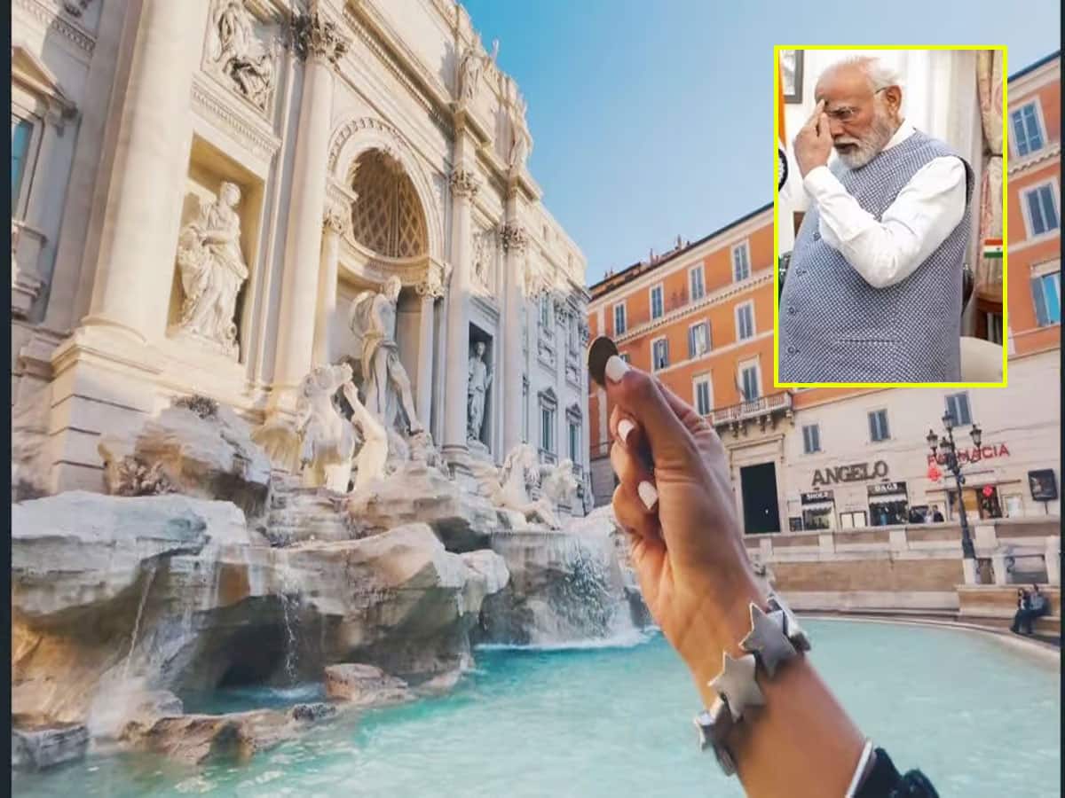 pm modi throw coin in rome world famous trevi fountain collect 12 crore ...