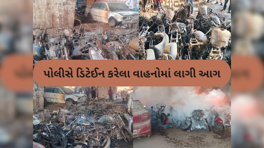 અમદાવાદમાં ઓઢવ બ્રિજ નીચે આગને કારણે 35 જેટલા વાહનો બળીને ખાક, પોલીસે ...