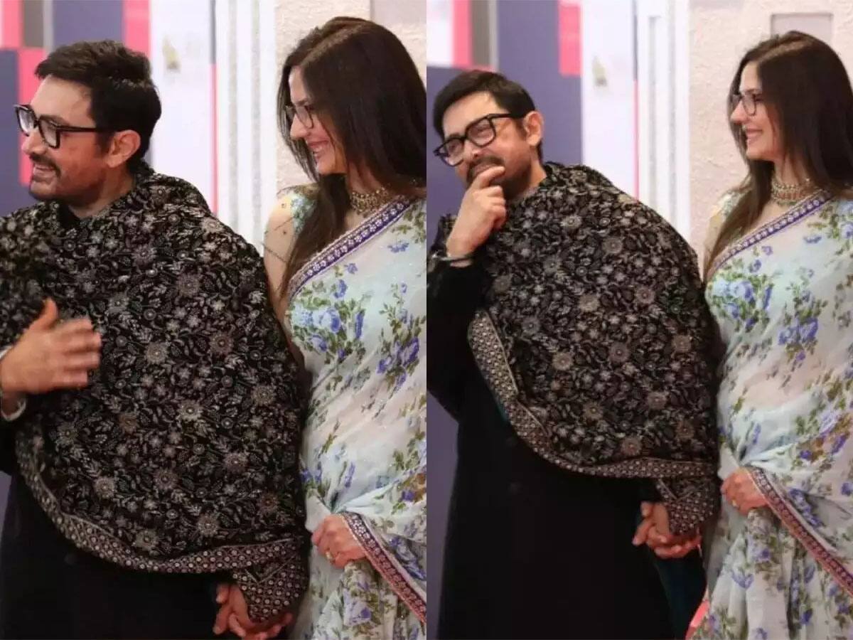 Aamir Khan with girlfriend Gauri | Aamir Khan Gauri Spratt first public appearance | ગર્લફ્રેન્ડ ...