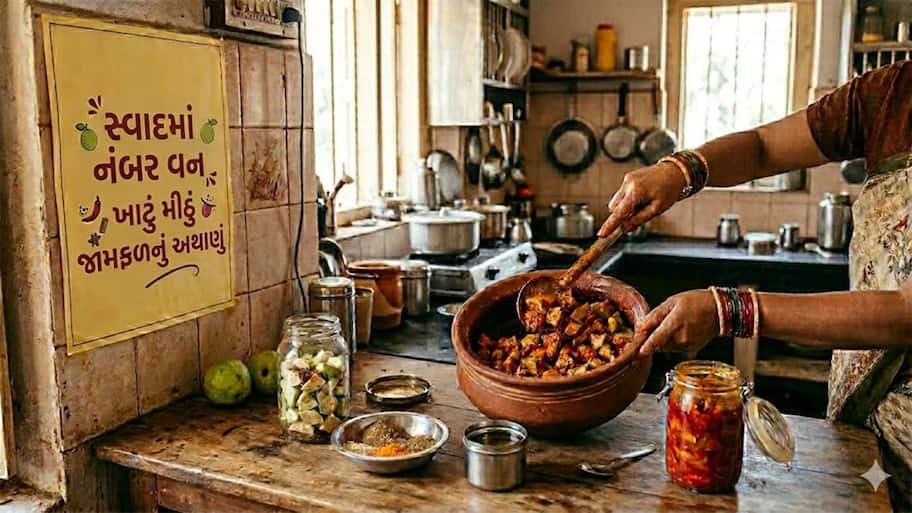 જામફળનો સંભારો બનાવવાની રીત | Spicy Guava Pickle recipe in gujarati ...